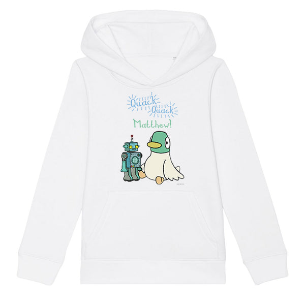 Personalised Duck & Robot Hoodie – Sarah & Duck